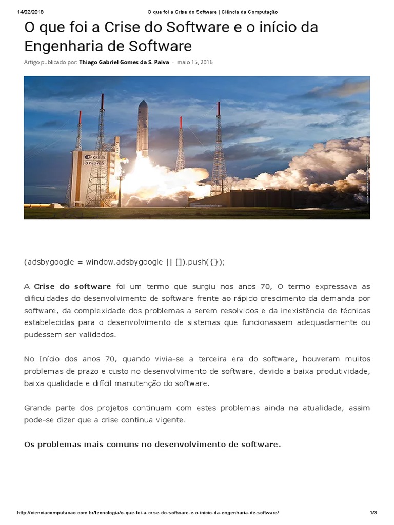 O Que Foi A Crise Do Software - Ciência Da Computação | PDF | Programas ...