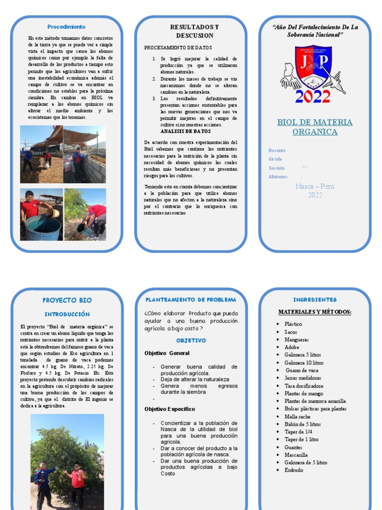 Triptico Bio | PDF | Fertilizante | Agricultura