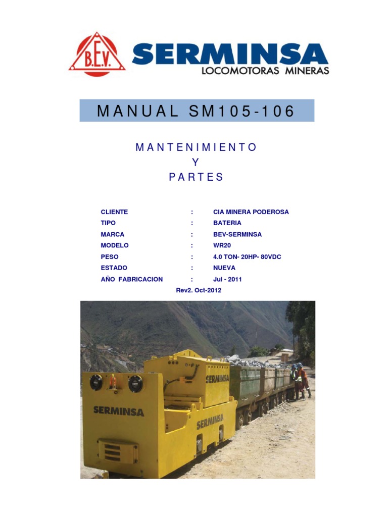 Locomotora Serminsa Manual Actualizado SM105-106 | PDF | Generador ...