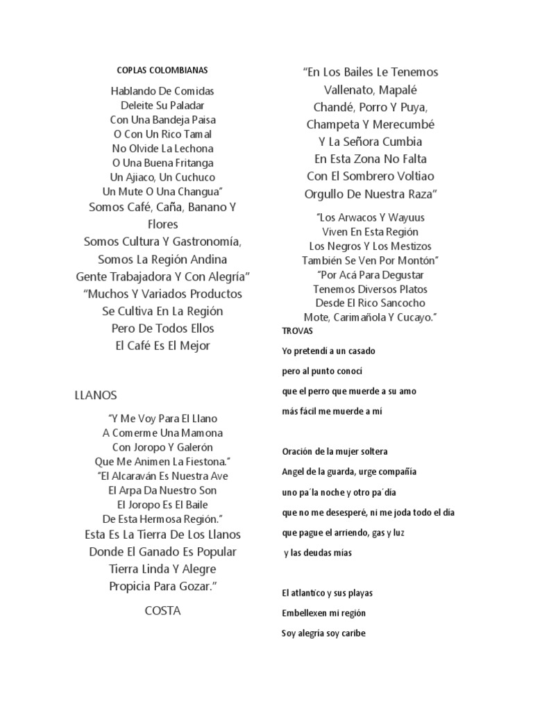 Coplas Colombianas | PDF