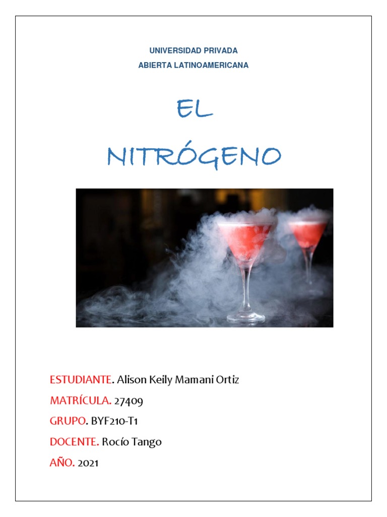 El Nitrogeno | PDF | Nitrógeno | Amoníaco