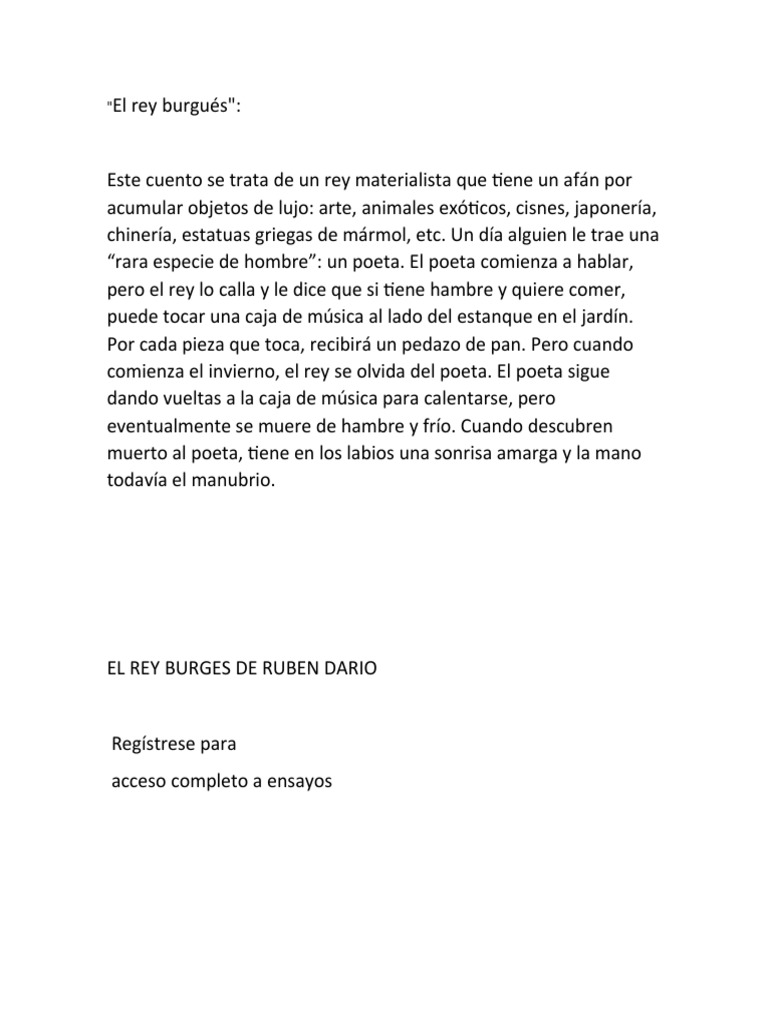 De Que Trata El Rey Burgues | PDF