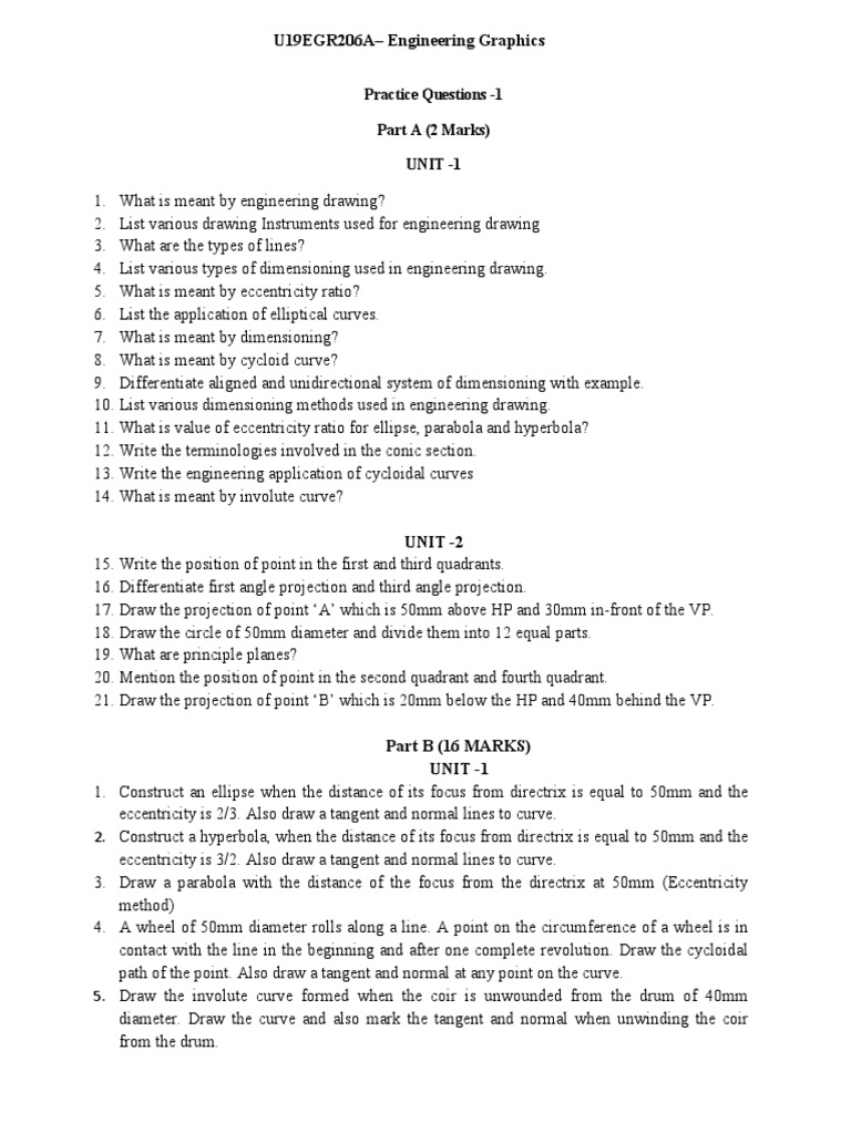Practice Questions I Eg Pdf Ellipse Elementary Geometry 