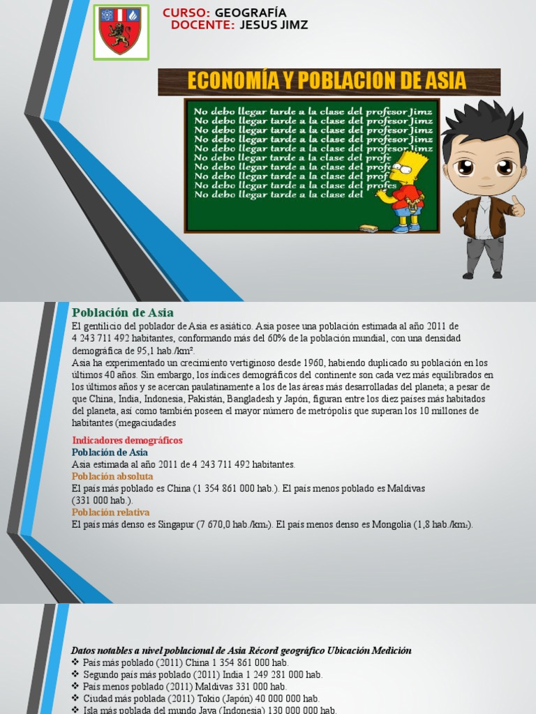 Economía y Poblacion de Asia | Descargar gratis PDF | Asia | Agricultura