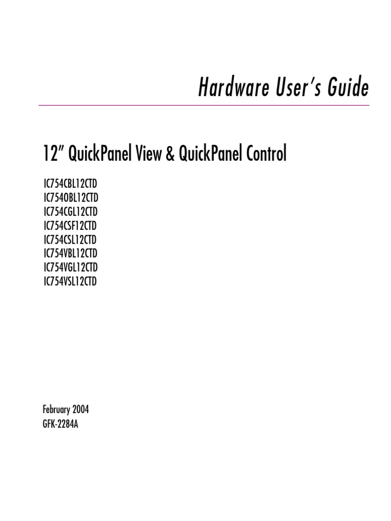 QuickPanel User Guide GFK2284A | PDF | Microsoft Windows | Electrical Connector