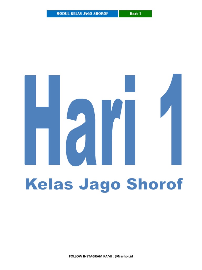 Modul Lengkap Kelas Jago Sharaf | PDF