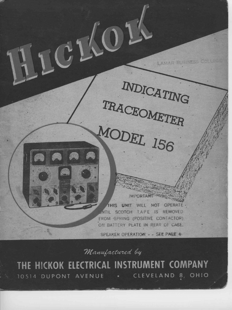 Hickok 156 Traceometer | PDF