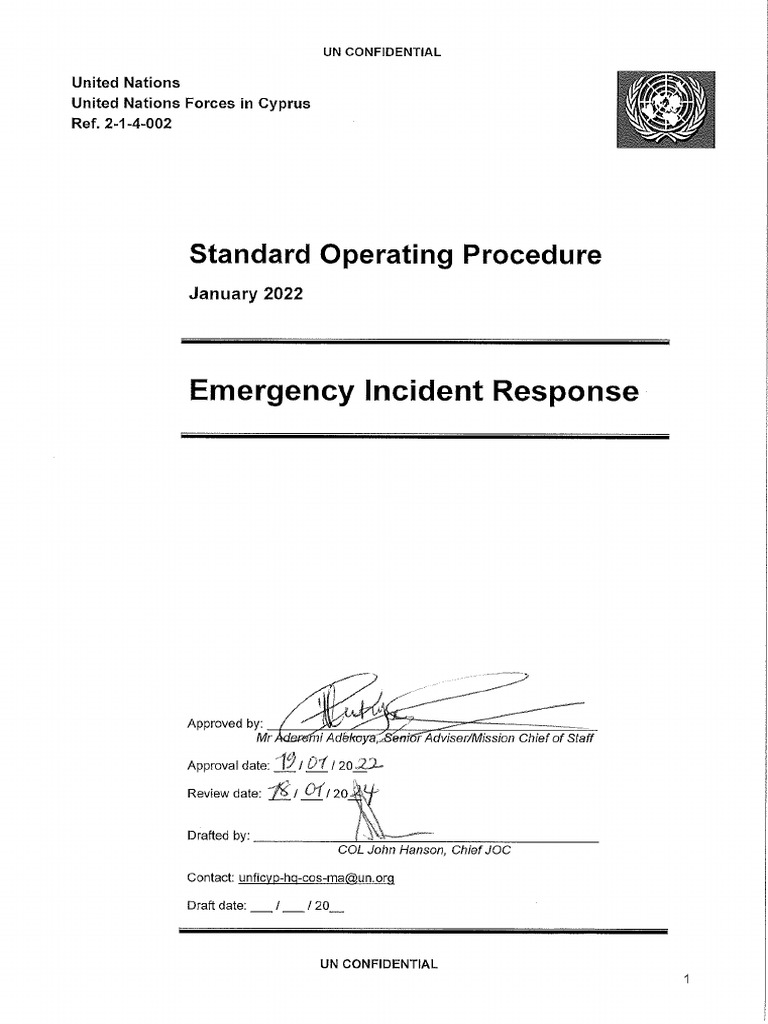 2-1!4!002 - SOP Emergency Response 2022 | PDF