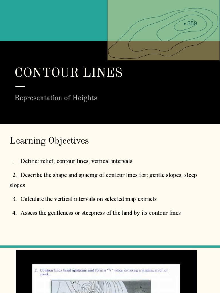 Contour Lines: Representation of Heights | PDF | Contour Line | Slope
