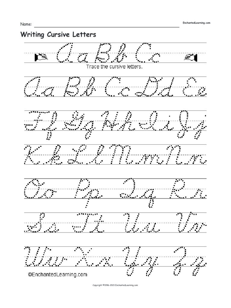 Writing Cursive Letters: Name | PDF