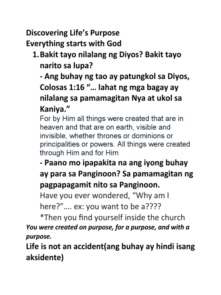 Discovering Life's Purpose | PDF | Jesus | Christian Belief And Doctrine