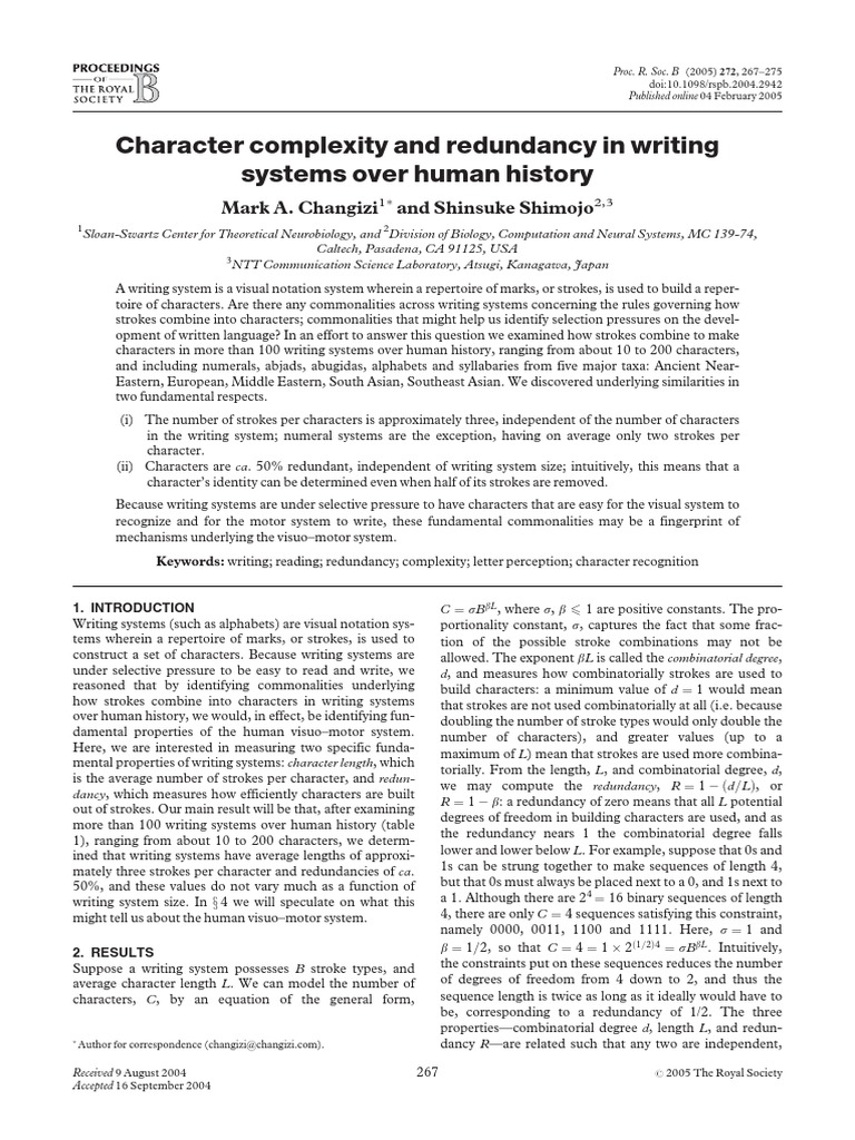Character Complexity and Redundancy in Writing Systems Over Human ...