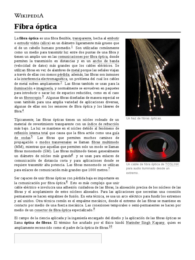 Fibra Óptica | PDF | Fibra óptica | Óptica