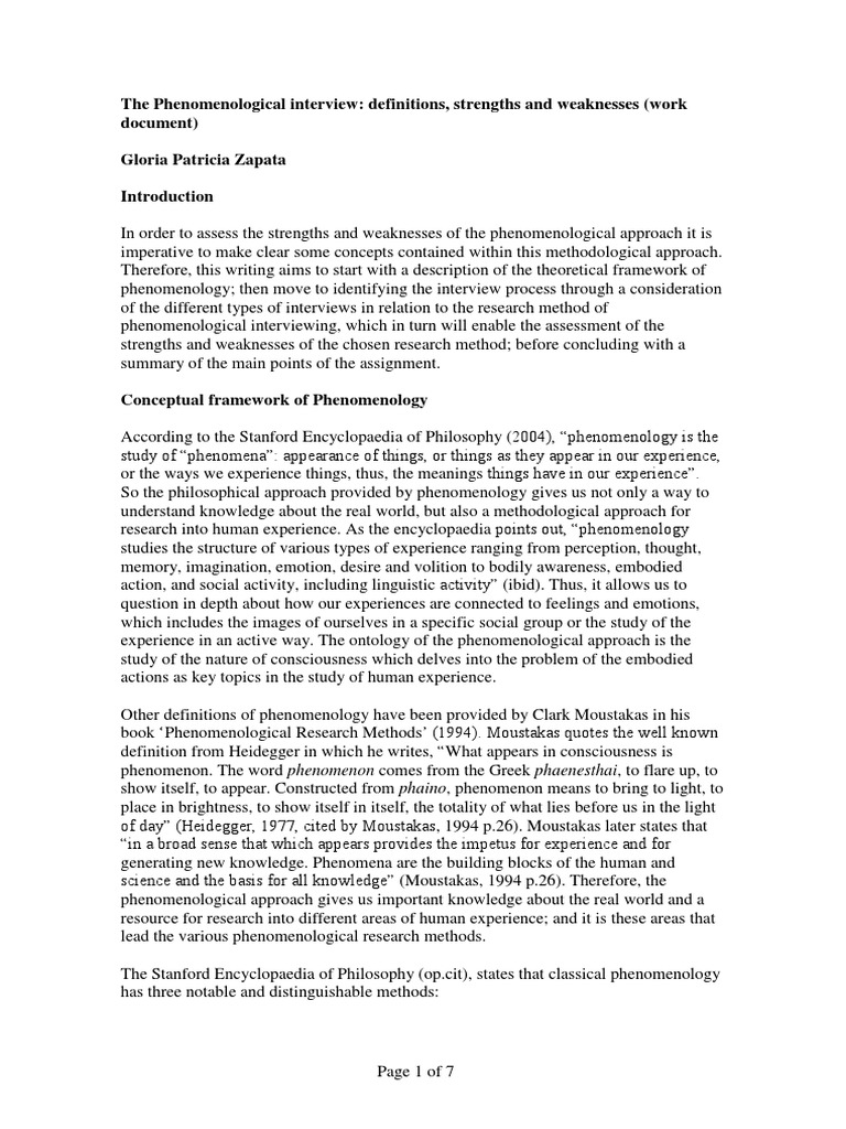 Understanding Phenomenological Interviews | PDF | Phenomenology ...