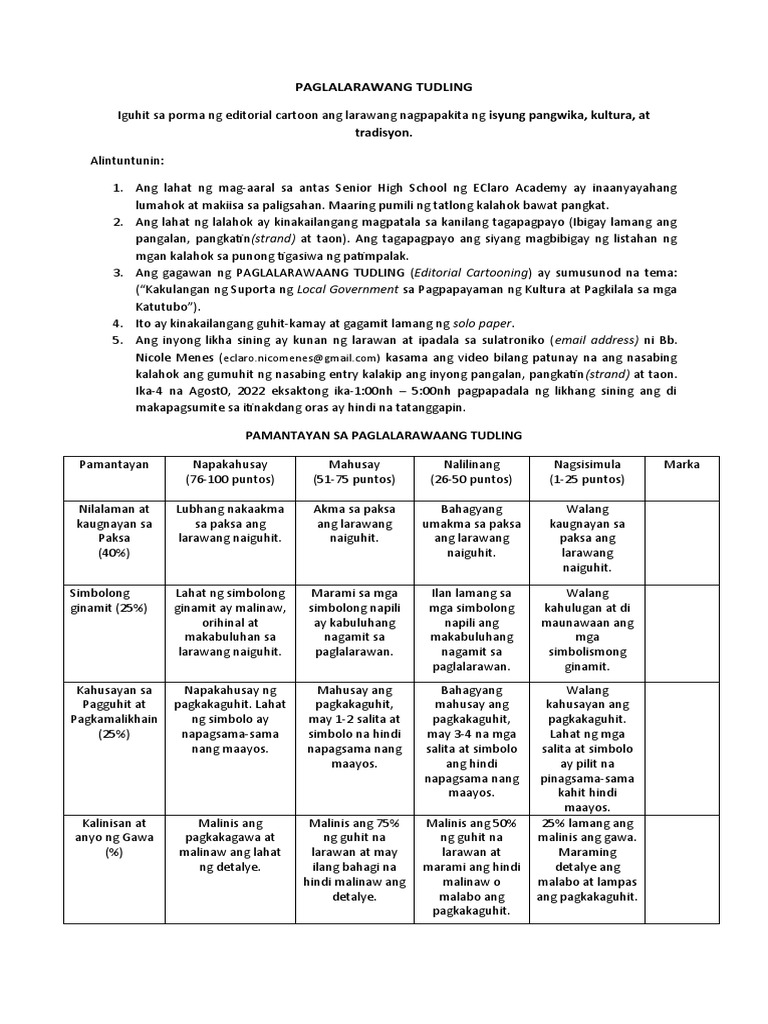 Paglalarawang Tudling | PDF
