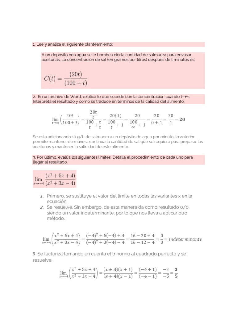 Actividad Integradora 2. Límites y Aplicación | PDF