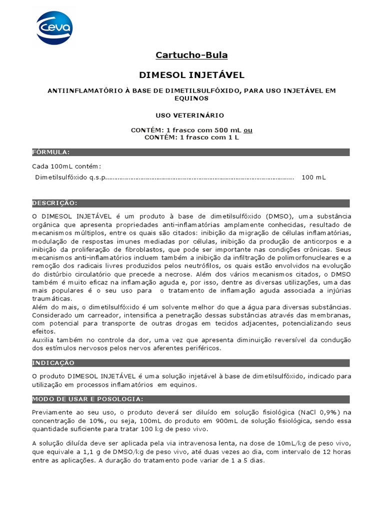 Bula Dimesol Injetável | PDF | Inflamação | Remédio