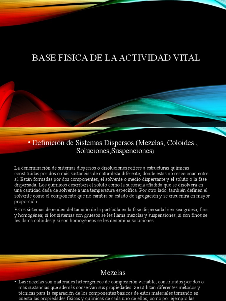 Base Física de Sistemas Dispersos | PDF | Coloide | Mezcla