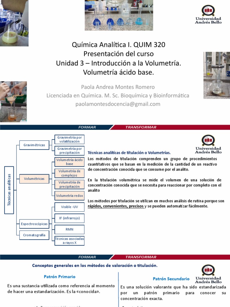 Clase 2 Introducción A Las Titulaciones y Tit Acido Base | PDF | Valoración | Química