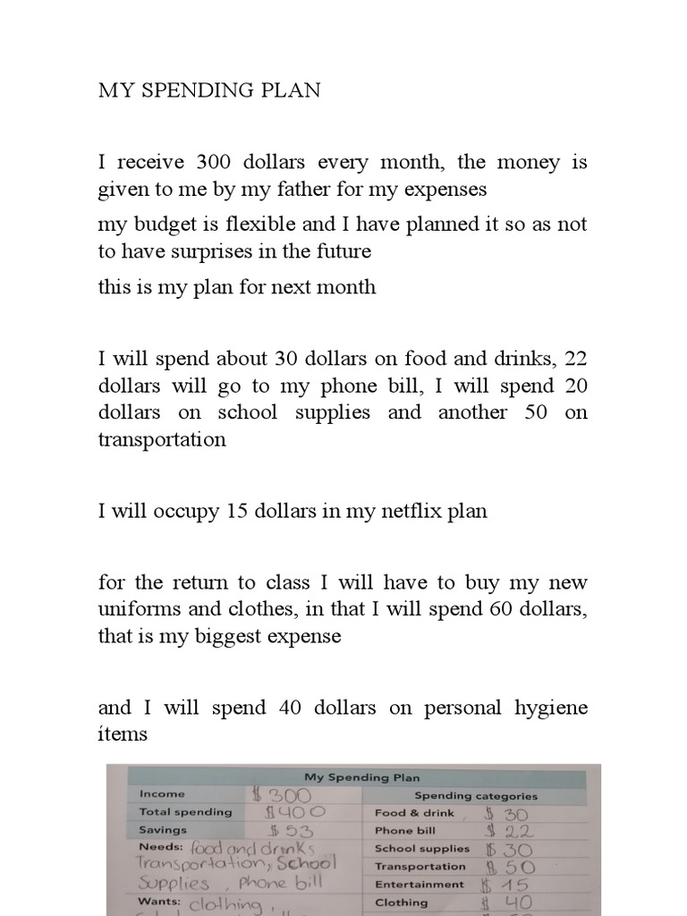 My Spending Plan | PDF