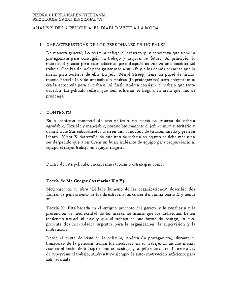 Analisis de La Pelicula | PDF | Motivación | Motivacional