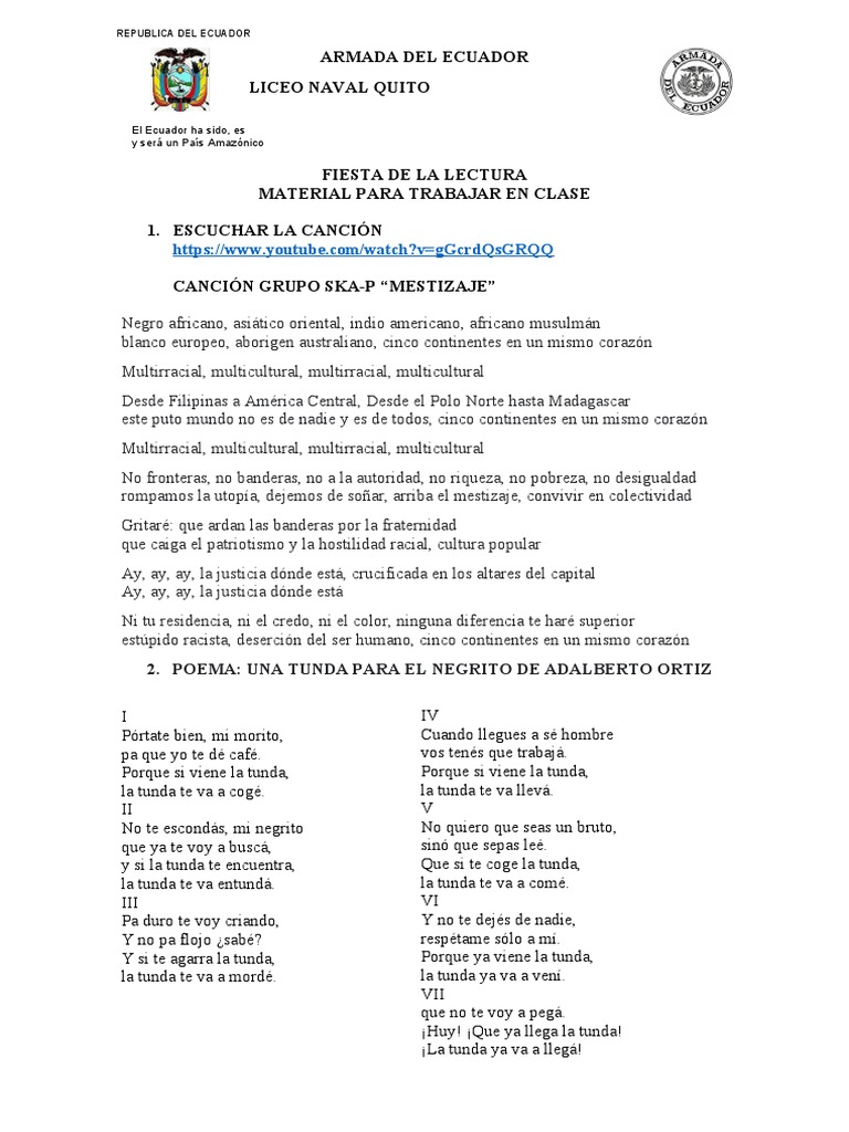 2 Fiesta de La Lectura 2do Bgu Lecturas | PDF | Ecuador