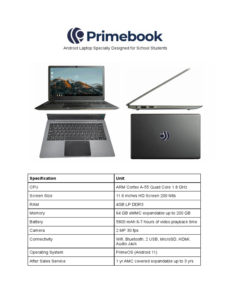 Primebook: Android Laptop for Students | PDF