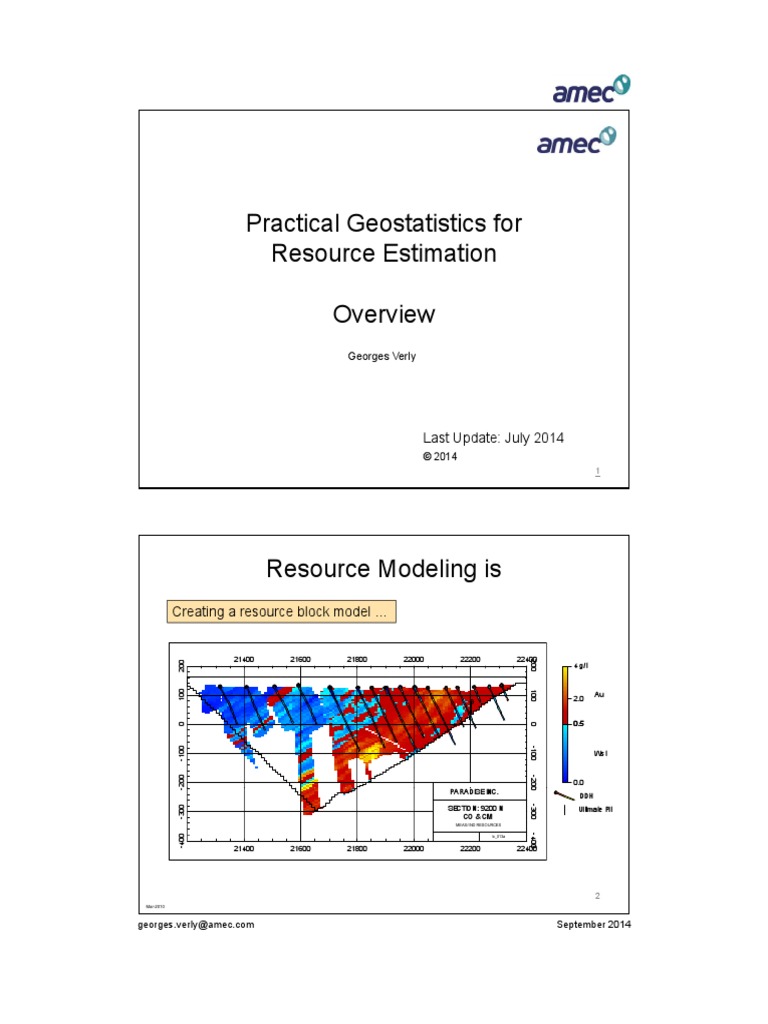 Practical Geostatistics For Resource Estimation: Last Update: July 2014 | PDF | Statistics ...