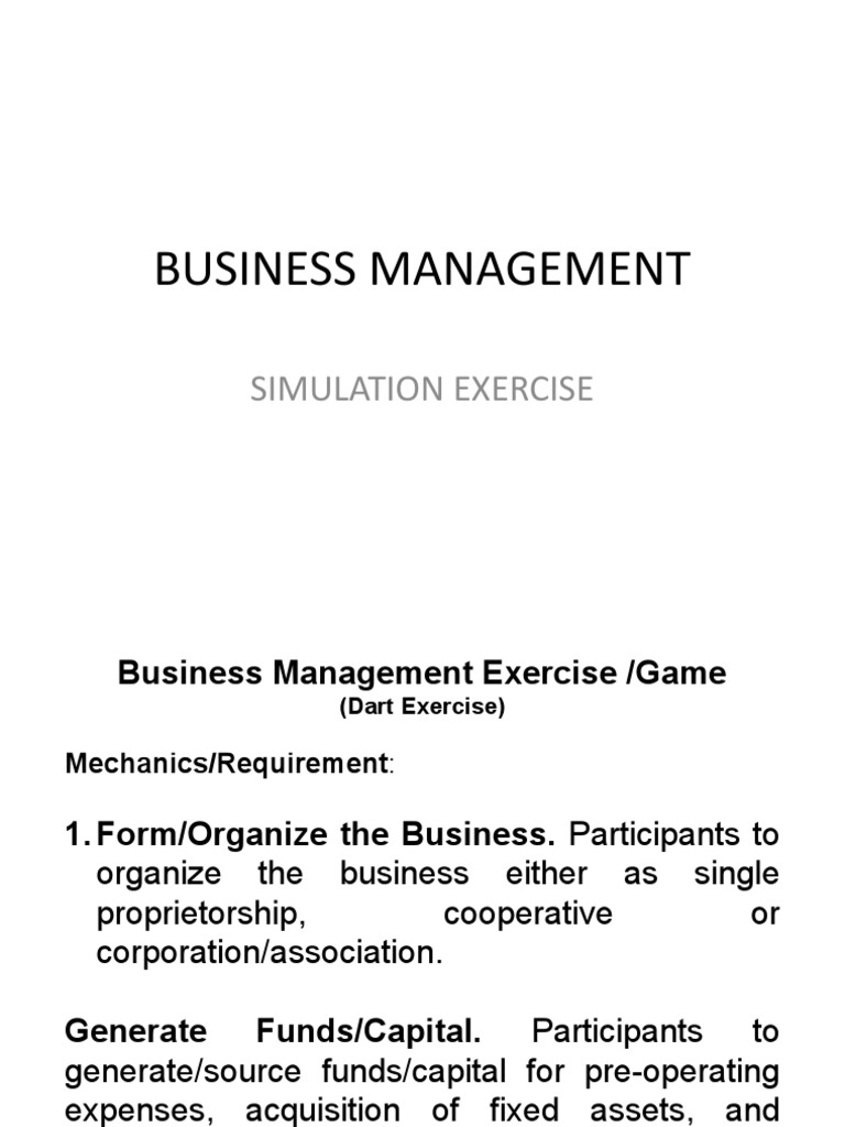 Business Management: Simulation Exercise | Download Free PDF ...