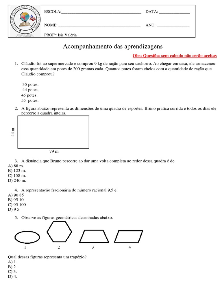 Atividade D Mat. 8 Ano | PDF | Número real | Matemática