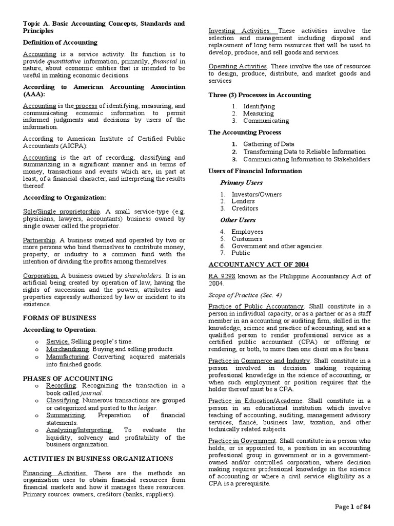 Midterm Exam (Reviewer) | PDF | Balance Sheet | Equity (Finance)