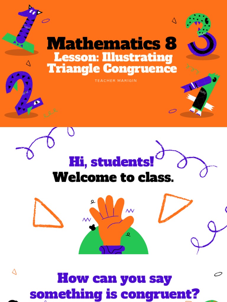 MATHEMATICS 8 - Triangle Congruence | PDF | Triangle | Shape