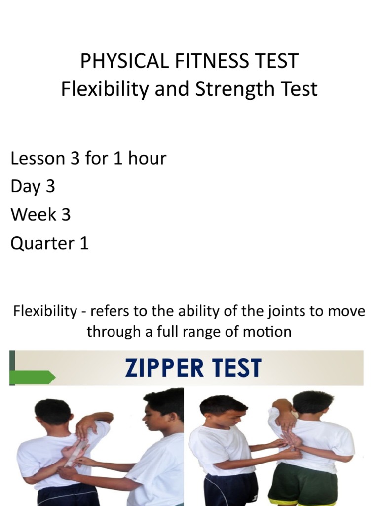 Physical Fitness Test Flexibility and Strength Test: Lesson 3 For 1 ...