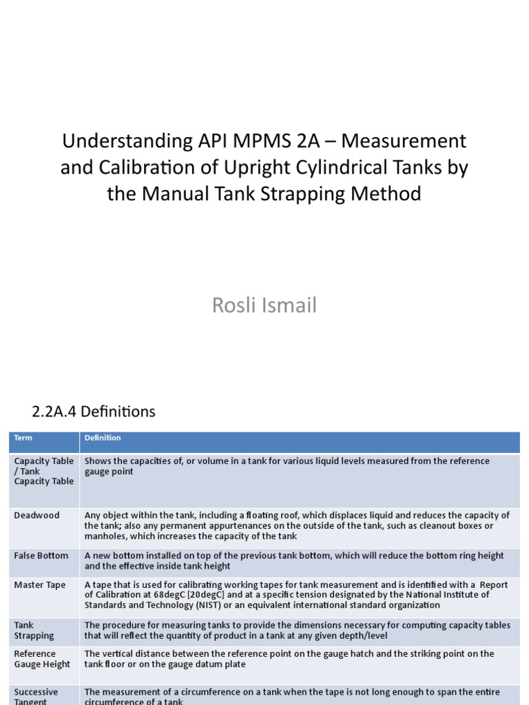 Tank Strapping Method Overview | PDF | Calibration | Measurement