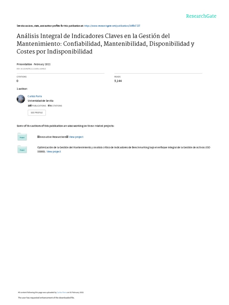 Indicadores - G1G2 TCR.2022 v3 | PDF | Ingeniería de confiabilidad