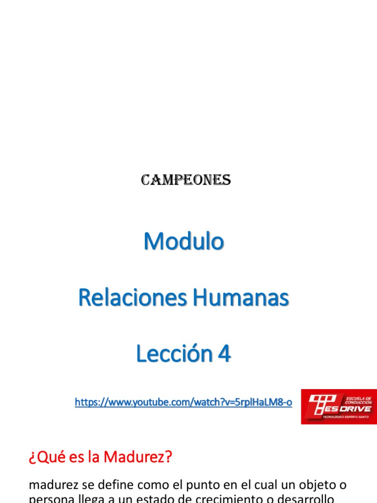 Clases Relaciones Humanas Leccion 4 | PDF | Moralidad | Conocimiento