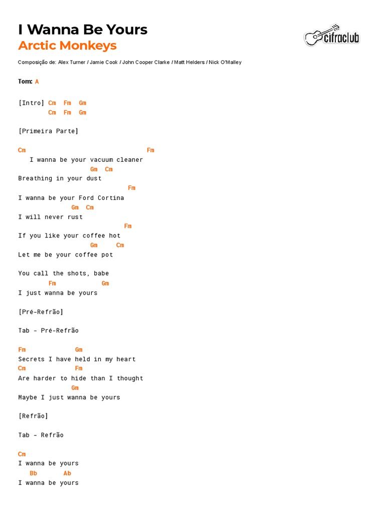 Cifra Club - Arctic Monkeys - I Wanna Be Yours | PDF | British Rock ...