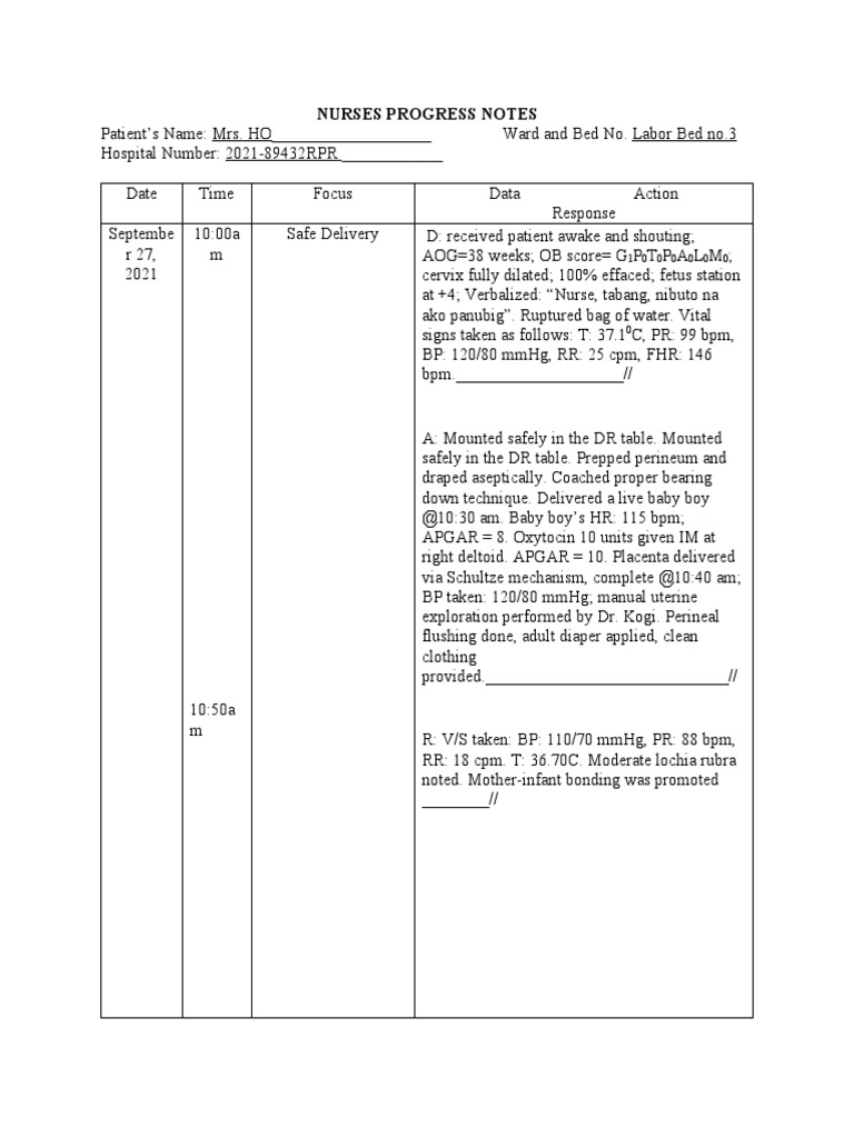 FDAR SAFE DELIVERY | PDF