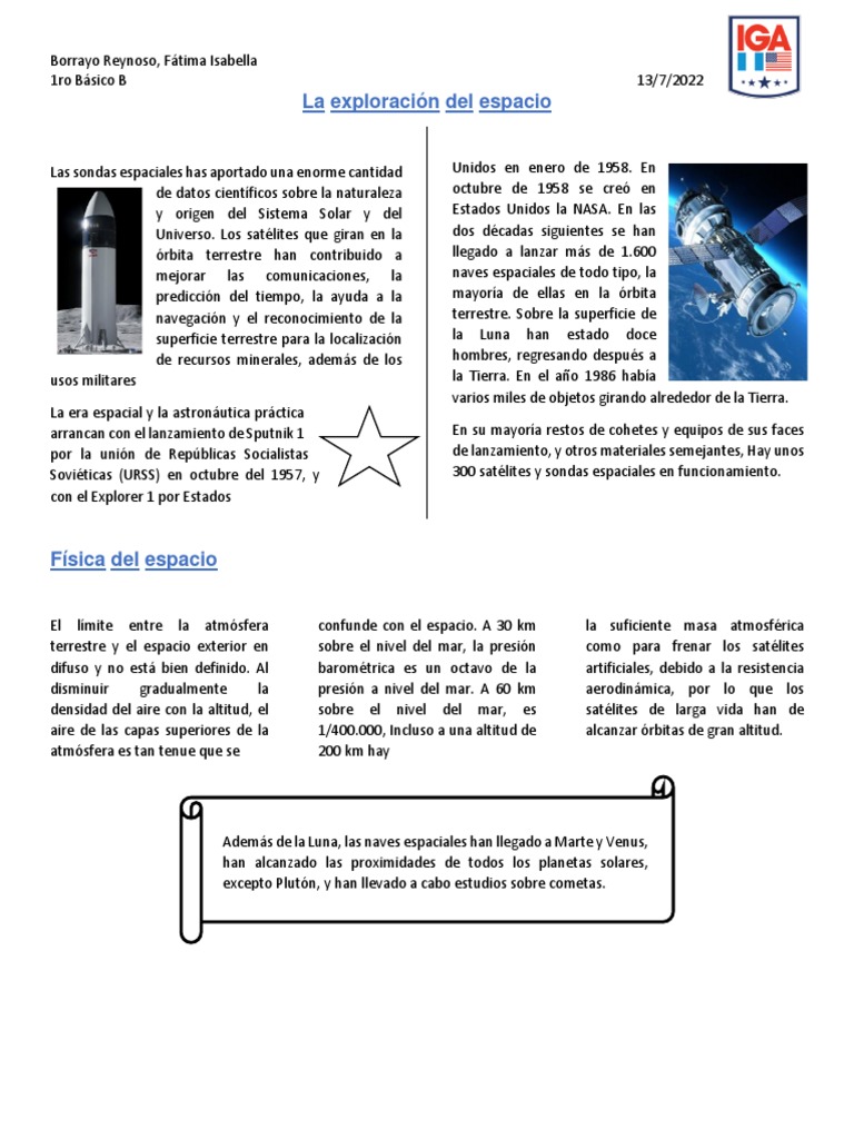 Fátima Isabella Borrayo Reynoso 4 | PDF | Satélite | Espacio exterior