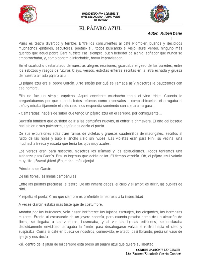 EL PÁJARO AZUL | PDF