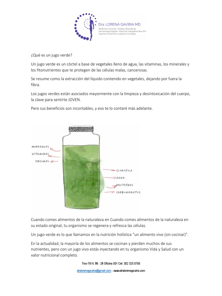Jugo Verde | PDF | Alimentos | Nutrición
