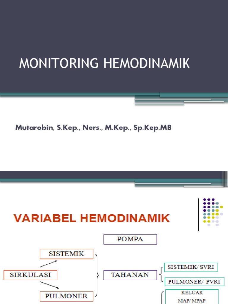 Pemantauan Hemodinamik | PDF
