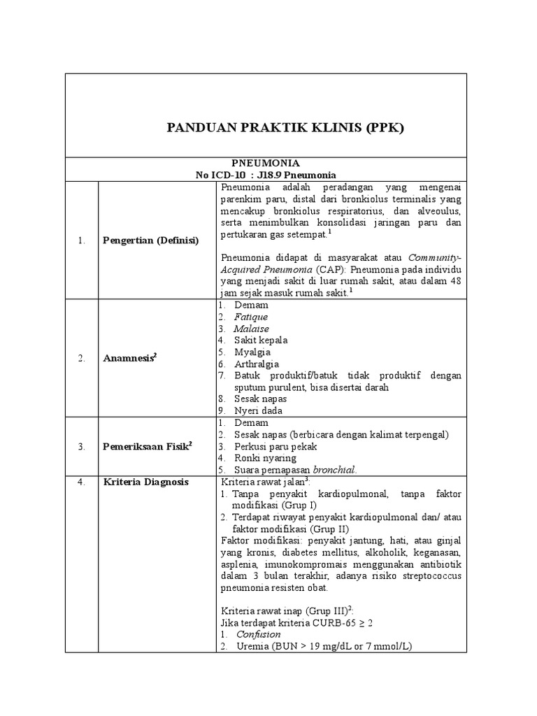 PPK Pneumonia | PDF