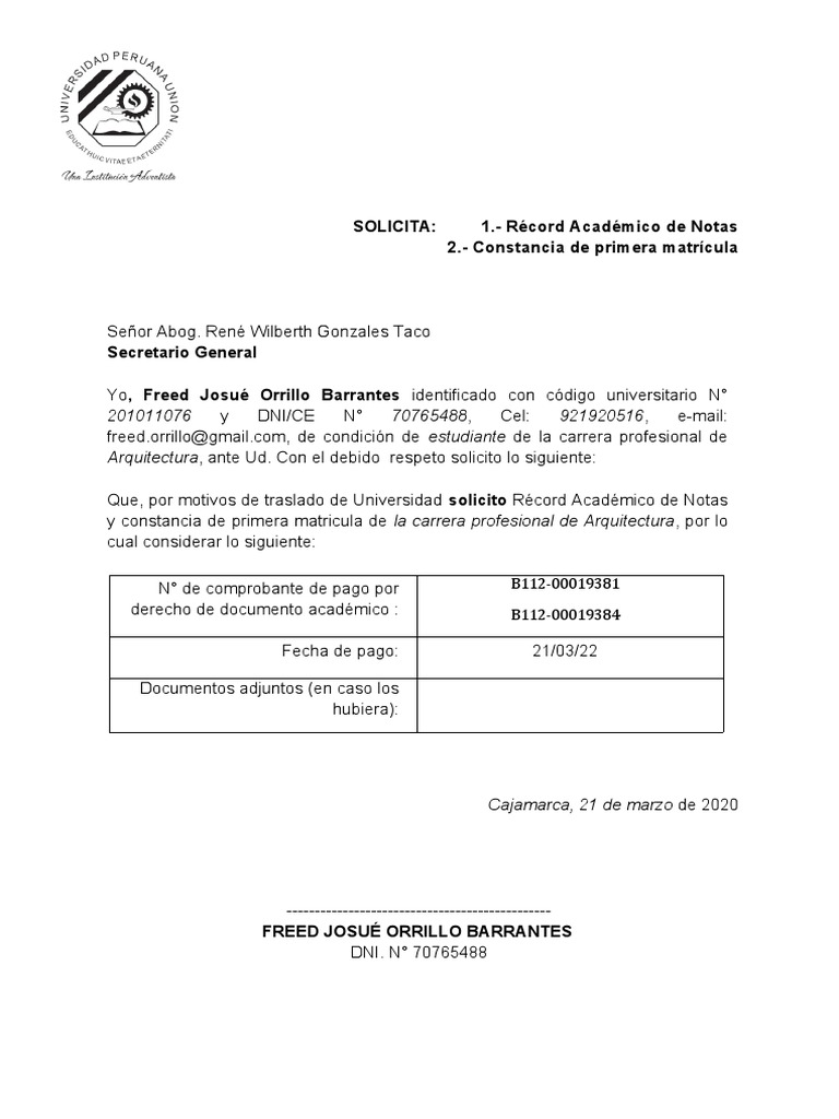 Modelo de Solicitud | PDF