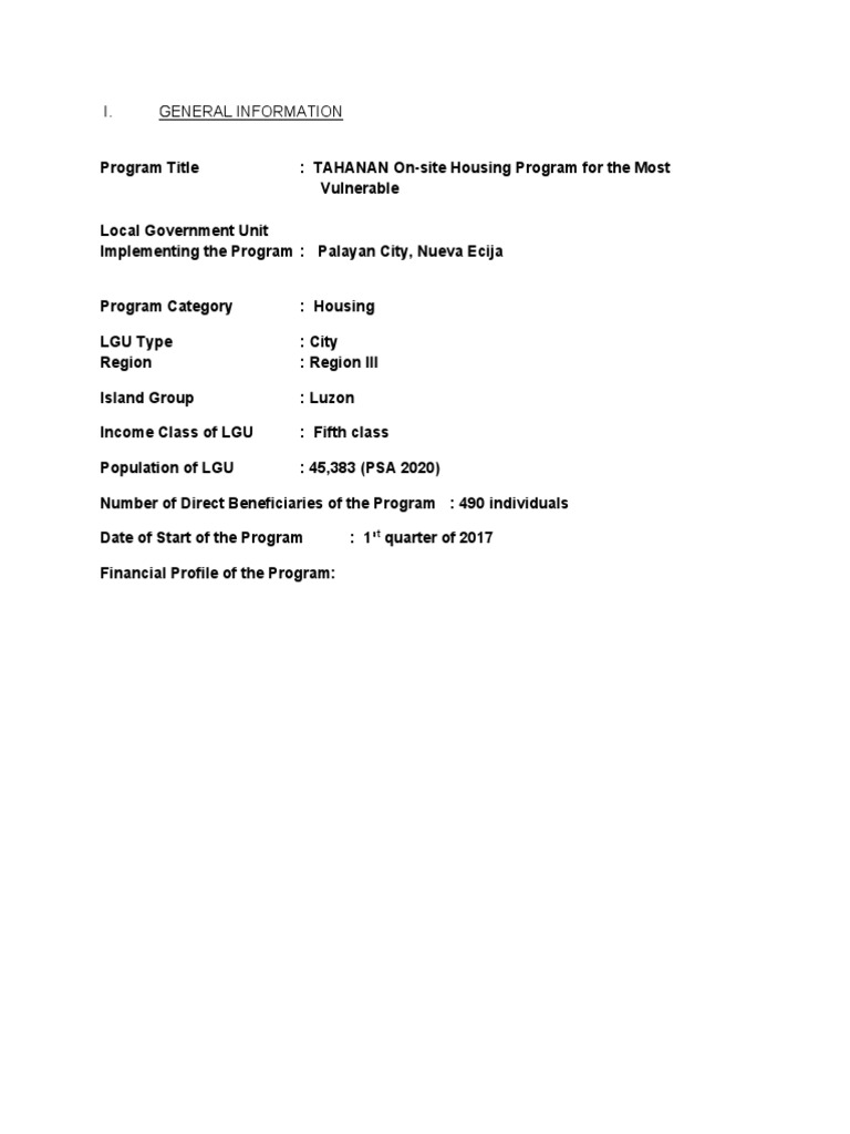 GALING-POOK-Housing-FINAL-DRAFT | PDF | Employment | Taxes