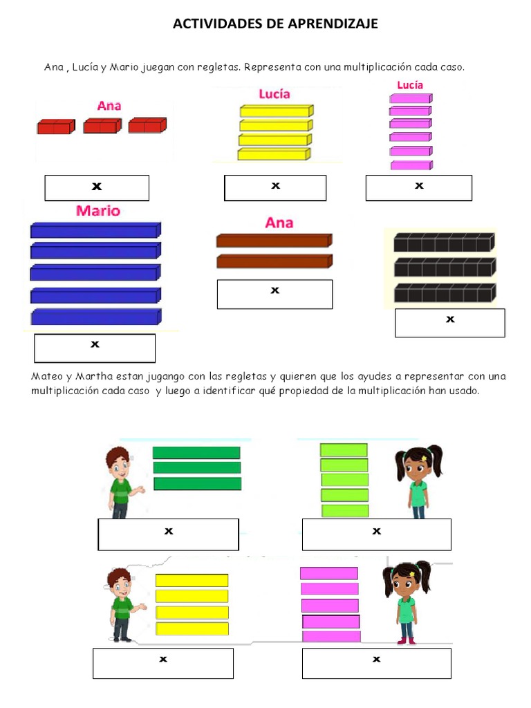 Actividades de Multiplicación con Regletas | PDF