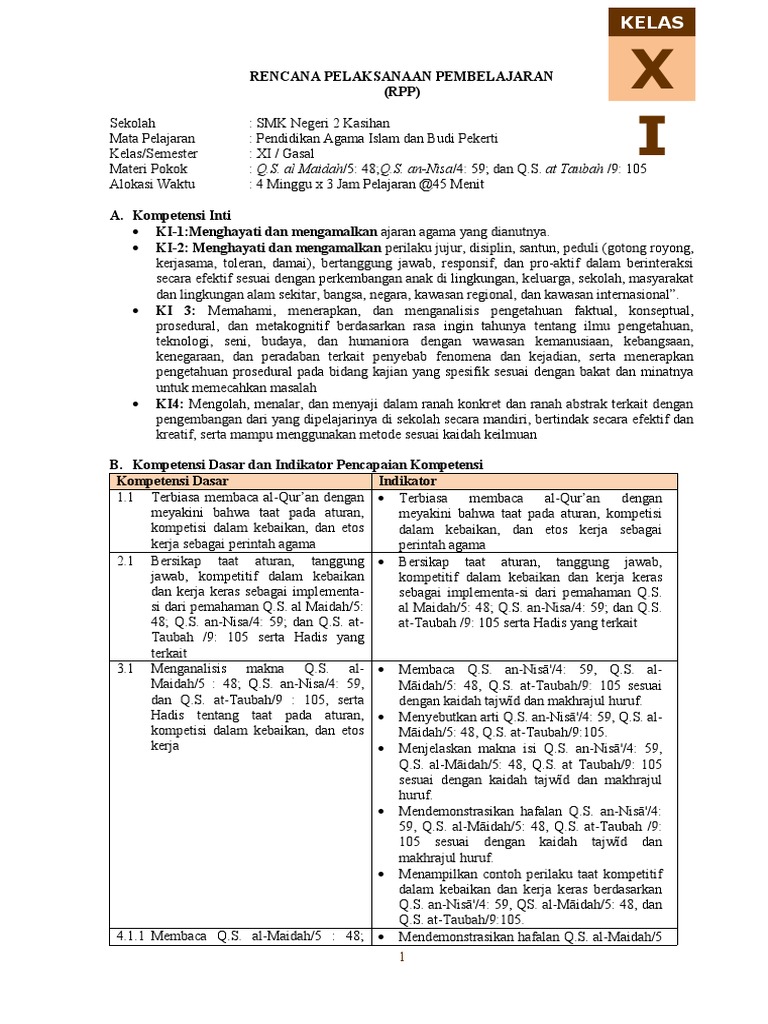 RPP-PAI-XI-TAAT | PDF