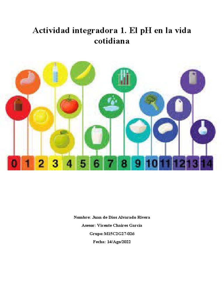 Actividad Integradora 1. El PH en La Vida Cotidiana | PDF | Ácido | Química analítica