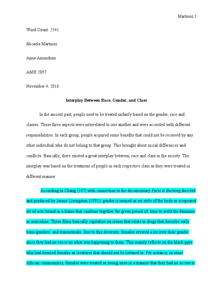 Interplay Between Race, Gender, and Class | PDF | Race (Human Categorization) | LGBTQIA+ Studies