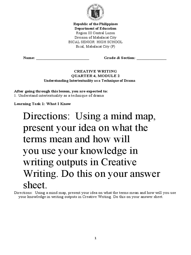 Intertextuality in Creative Writing Module | PDF